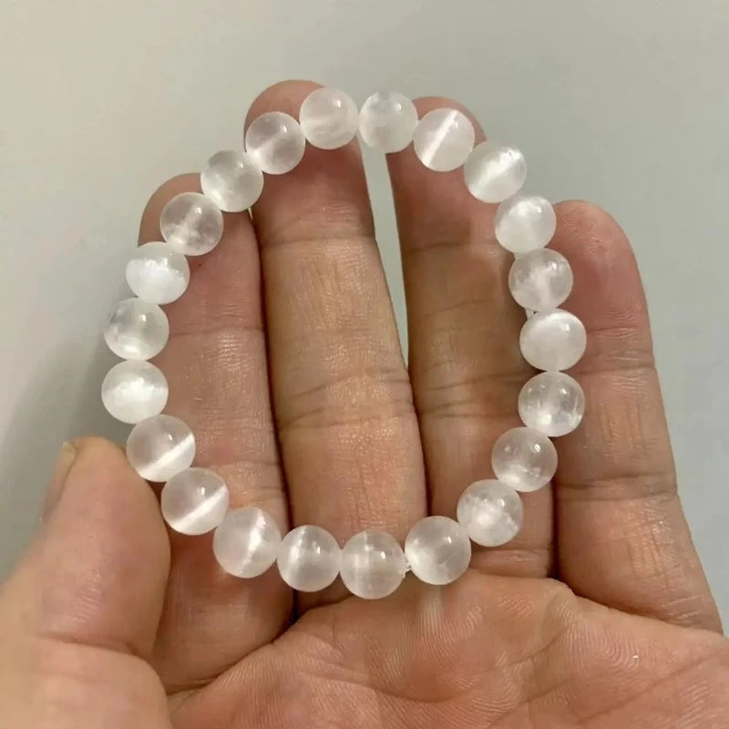 White selenite beads | Spiritual Protection – Loveselenite